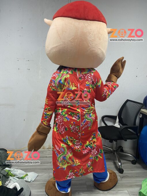 Nhận làm mascot heo - Rối hơi vẫy tay